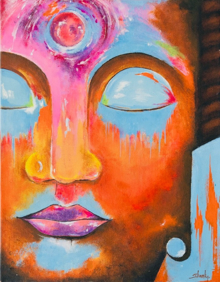 Transcendence in Color: Buddha Painting – NavKalaGallery